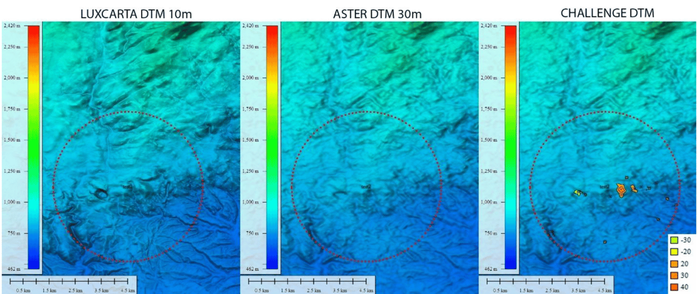Detailed overview of the LuxCarta 10m DTM based on copernicus GLO-30