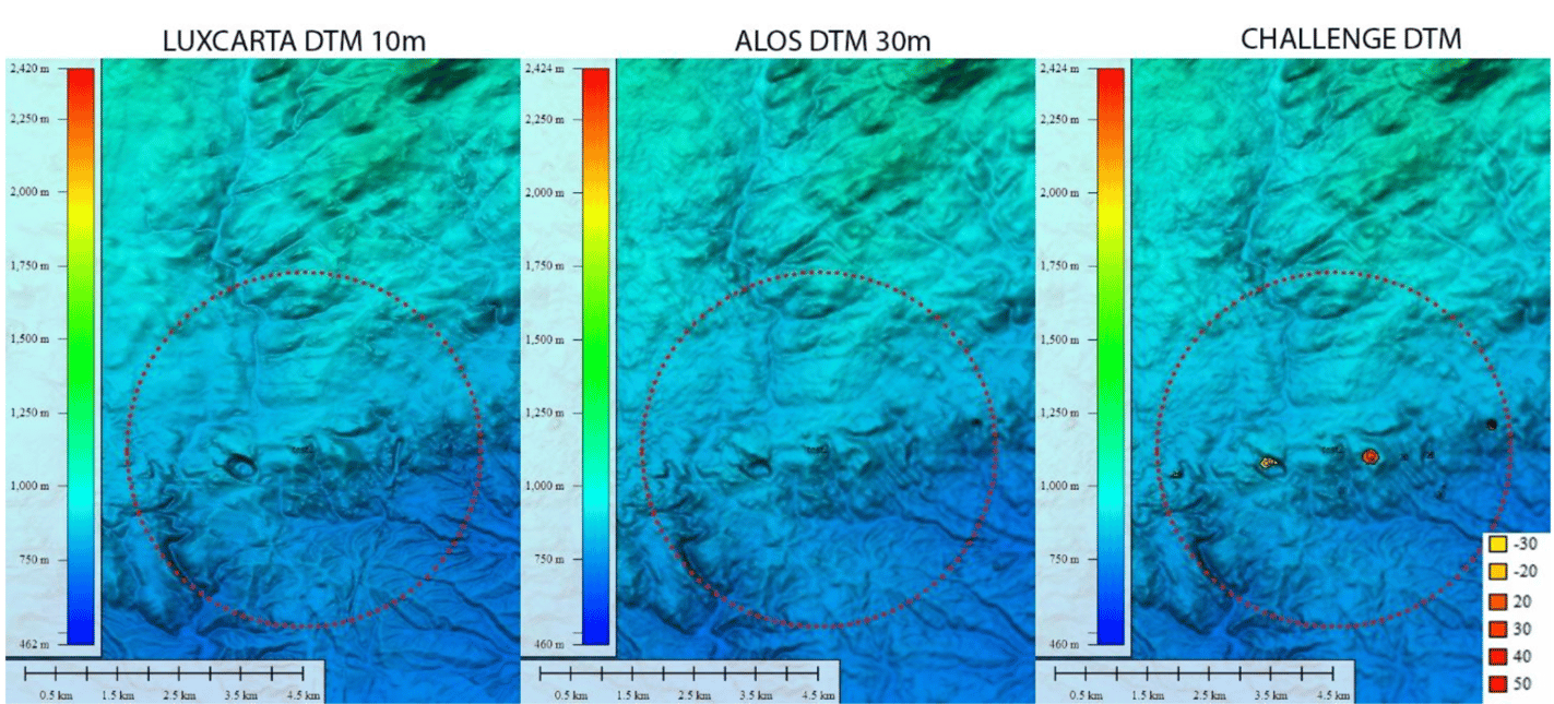 Detailed overview of the LuxCarta 10m DTM based on copernicus GLO-30